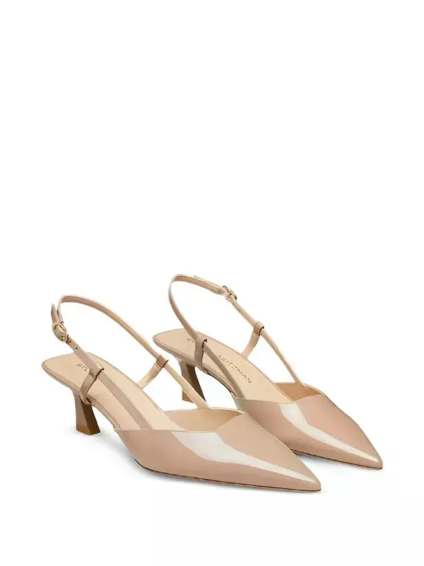 STUART WEITZMAN Vinnie Pointed-toe Slingback Pumps - Neutrals