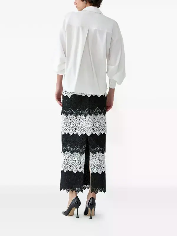 Carolina Herrera Lace Trim Maxi Skirt