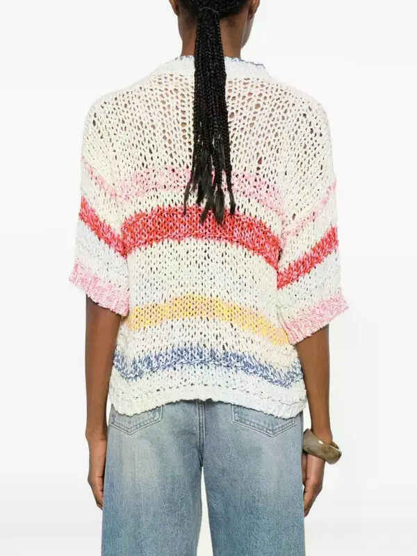 ROBERTO COLLINA Striped Open-knit Sweater
