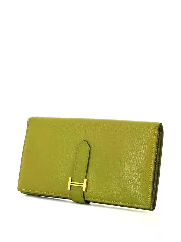 Hermès 2005 Béarn Wallet - Green