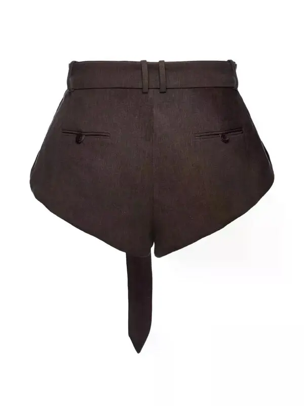 Magda Butrym Belted Pleated Mini Shorts