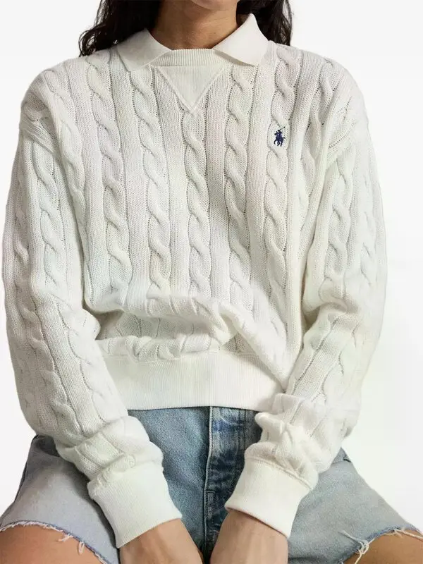 Polo Ralph Lauren Cable Knit Polo Collar Sweater