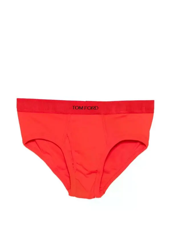 TOM FORD Logo-waistband Jersey Briefs - Red