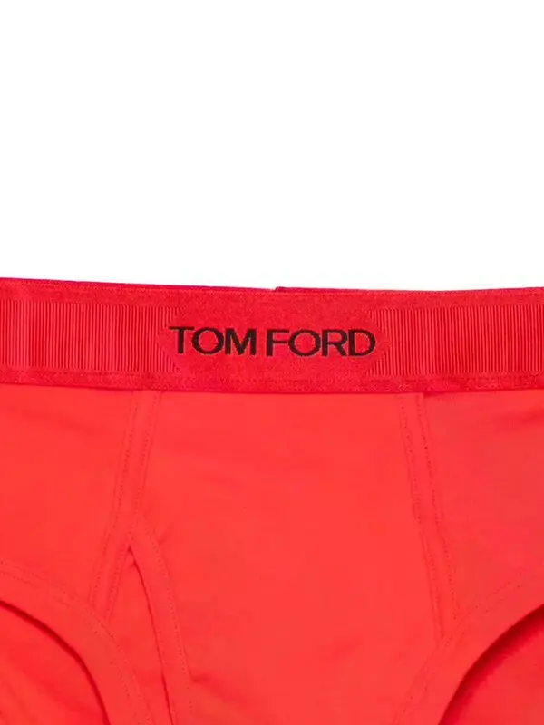 TOM FORD Logo-waistband Jersey Briefs - Red