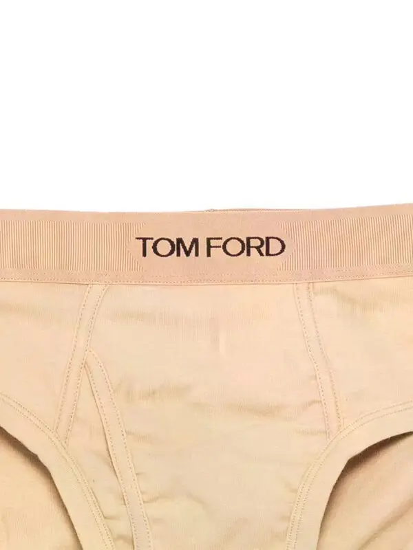 TOM FORD Logo-waistband Jersey Briefs - Neutrals
