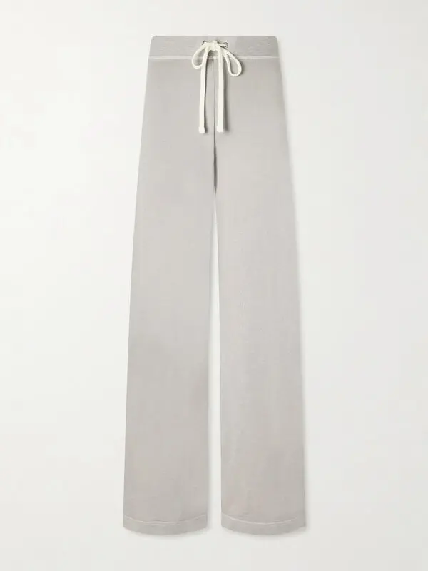 JAMES PERSE Cotton-terry Wide-leg Track Pants - Gray