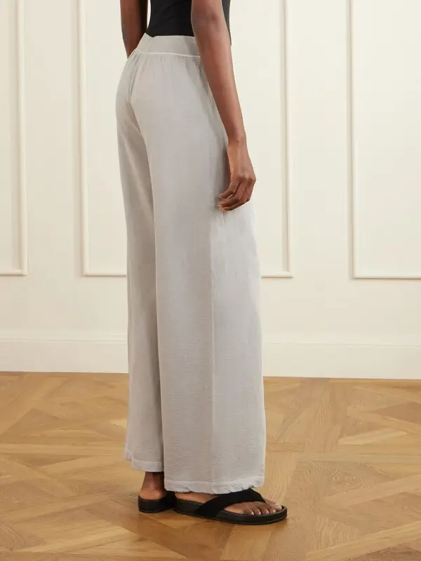 JAMES PERSE Cotton-terry Wide-leg Track Pants - Gray