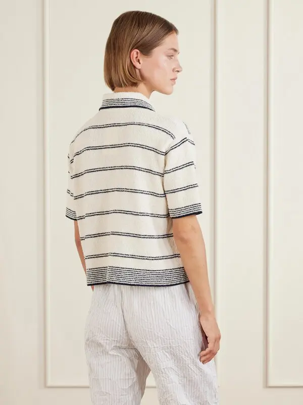 RÓHE Striped Cotton-blend Terry Polo Shirt - Multi
