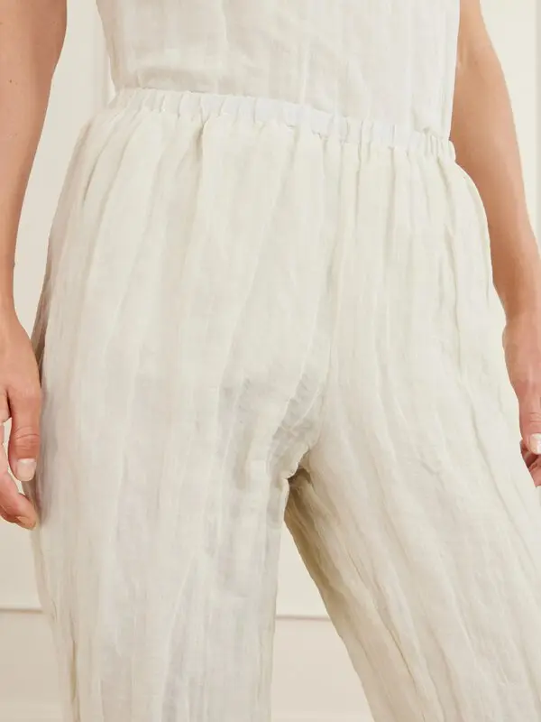 RÓHE Crinkled Cotton-blend Wide-leg Trousers