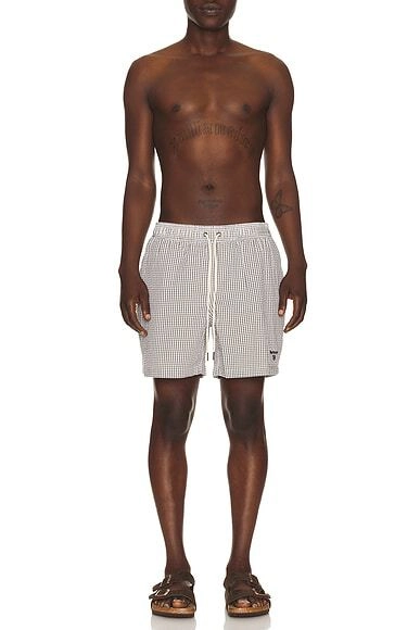 Barbour Gingham Seersucker Swim Short