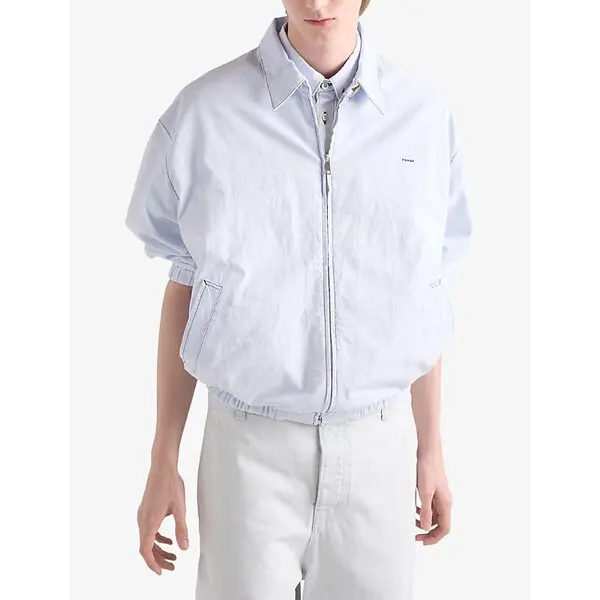 Prada Boxy-fit Chambray Cotton Blouson Jacket