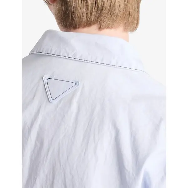 Prada Boxy-fit Chambray Cotton Blouson Jacket