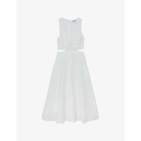 REISS Hazel Cut-out Midi Dress - Ivory