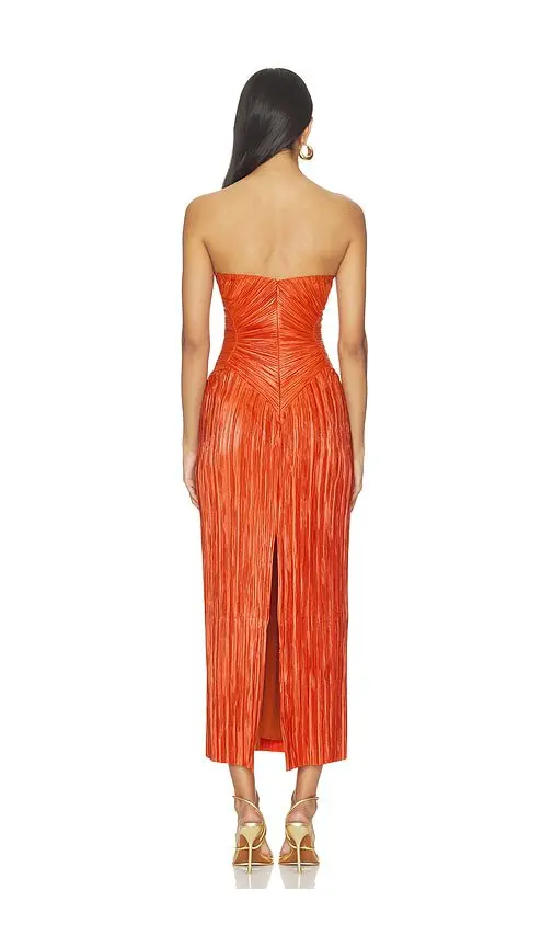 Cult Gaia Ashika Strapless Pleated Maxi Dress