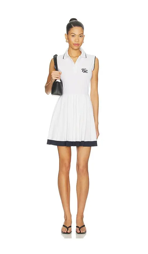 KHALHON Club Trim Pleated Dress