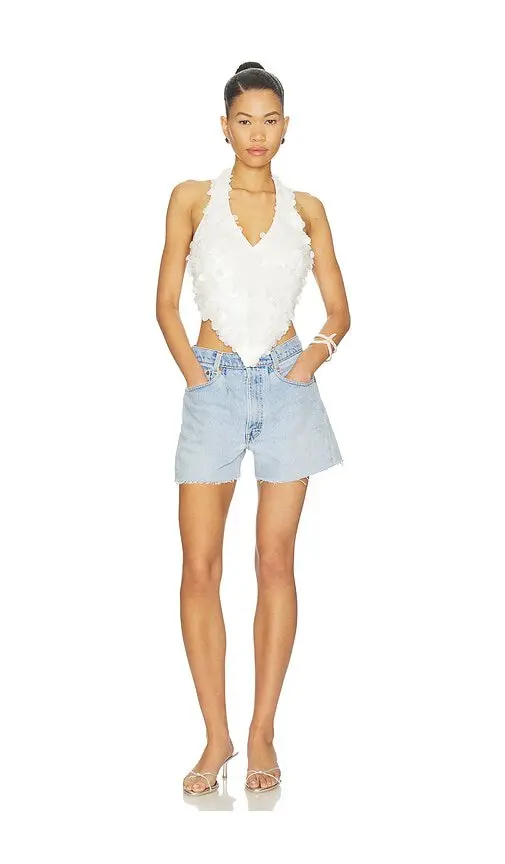 LOVERS AND FRIENDS Sequin Embellished Halterneck Top