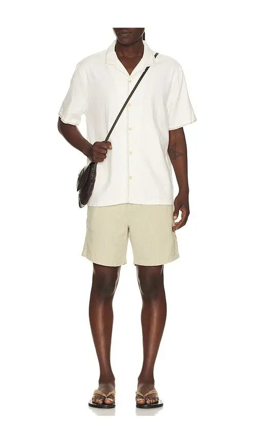 Marine Layer Embroidered Resort Shirt In . Also - White