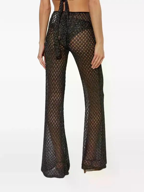 Missoni Metallic Open-knit Flared Trousers - Black