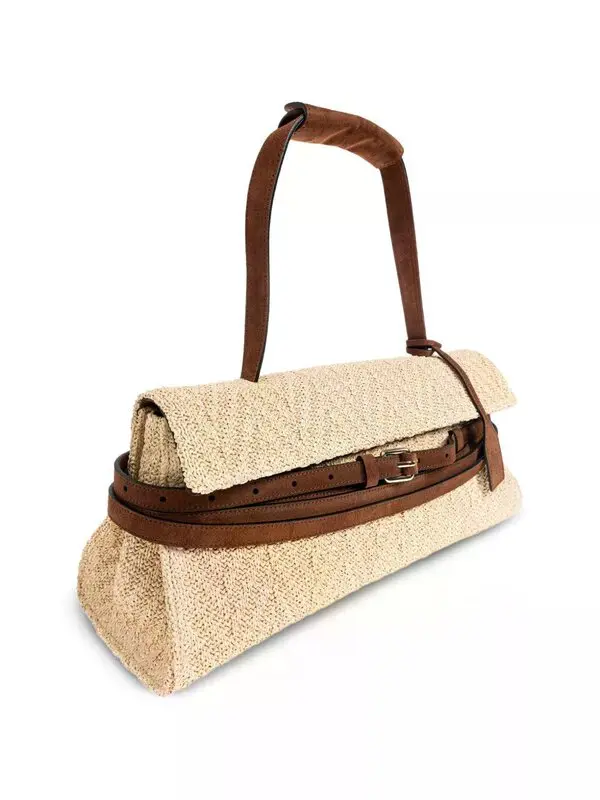 Moschino Belted Woven Tote Bag