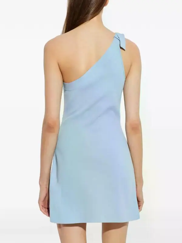 Cult Gaia Ribbed One-shoulder Dress With Gold-tone Buckle Detail - Blue