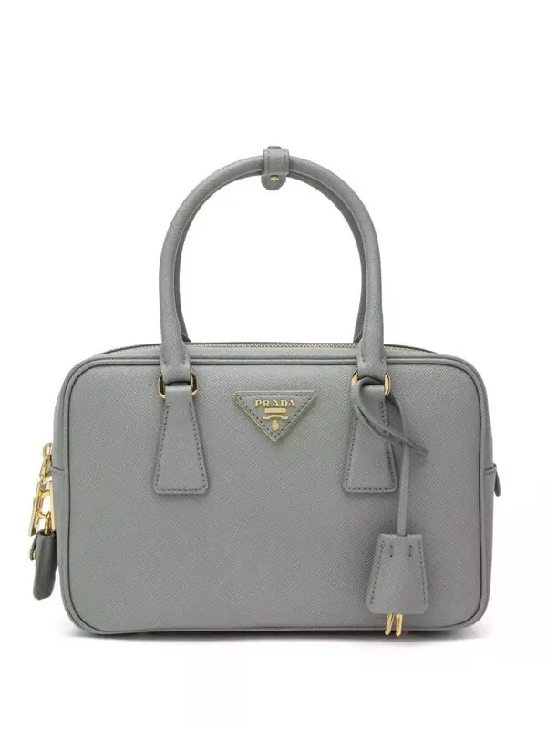 Prada Triangle Plaque Tote Bag - Grey