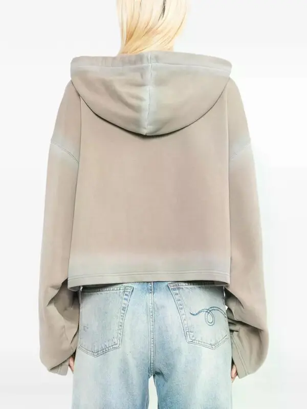 Off-White Spray Effect Logo Cropped Hoodie