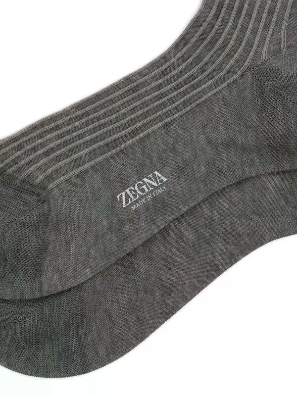 Zegna Ribbed Knit Crew Socks