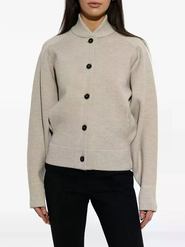 Jacquemus Embroidered Logo Button-up Sweater - Neutrals