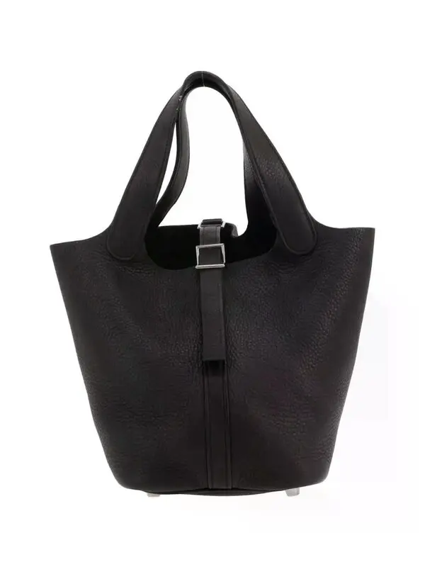 Hermès 2007 Picotin 18 Leather Tote Bag - Black