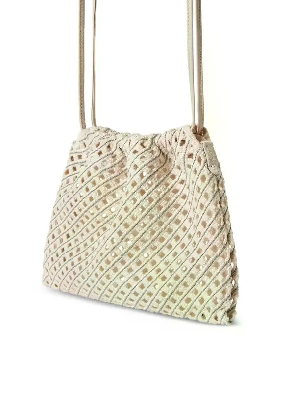 Brunello Cucinelli Small Bucket Bag In Cotton Net