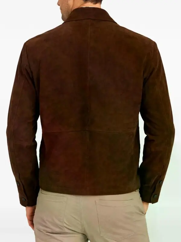 FRANZESE COLLECTION Stefano De Martino Suede Zip Jacket - Brown