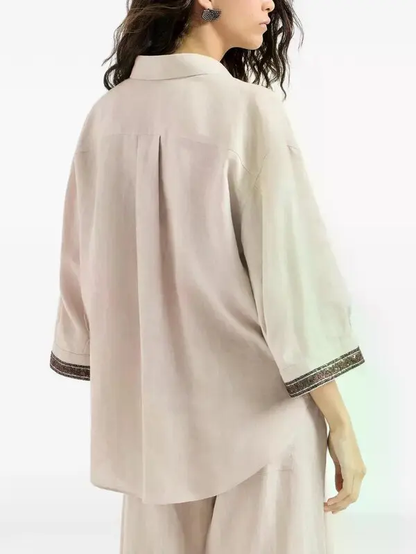 Brunello Cucinelli Embellished Linen Shirt