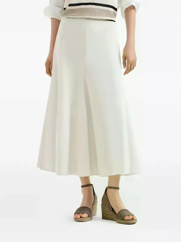 Brunello Cucinelli Cotton Organza Skirt - Neutrals
