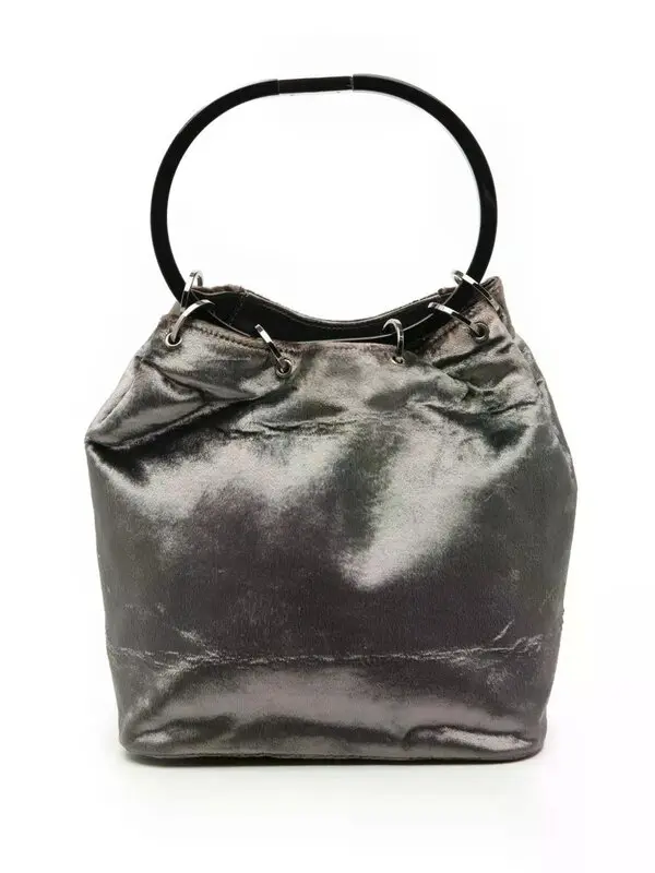 Gucci Velvet Ring Bucket Bag - Silver