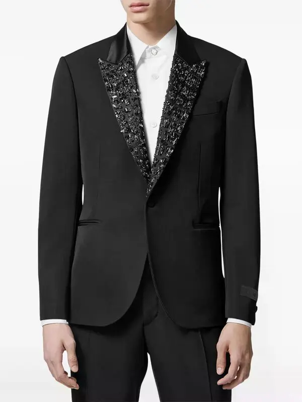 Versace Crystal-embellished Wool Blazer