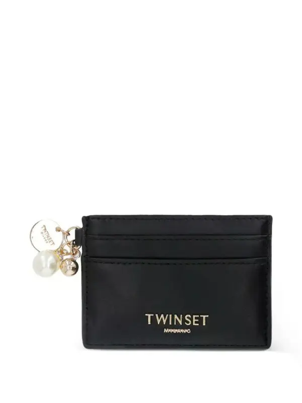 TWINSET Faux-pearl Charm Card Holder - Black