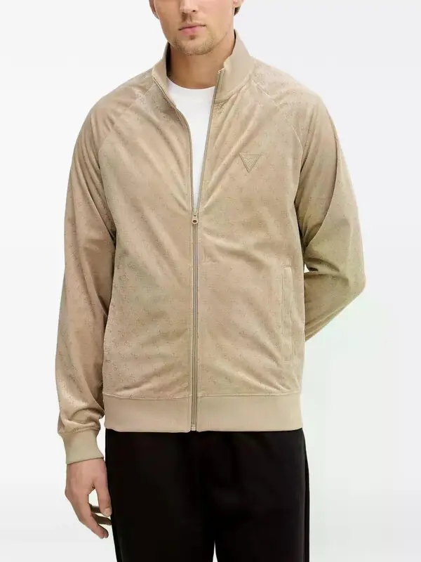 Guess Monogram-pattern Zip-up Sweatshirt