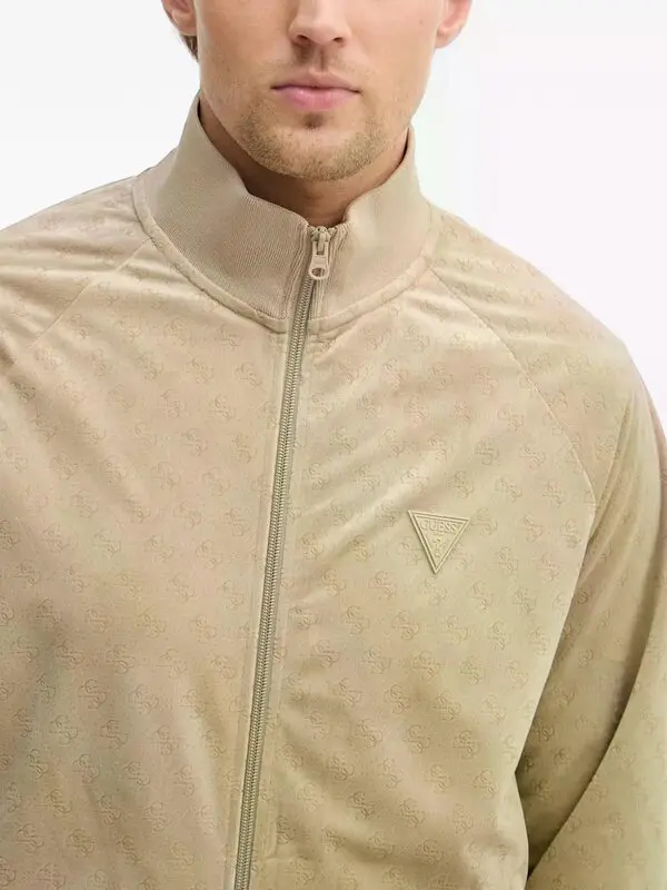 Guess Monogram-pattern Zip-up Sweatshirt