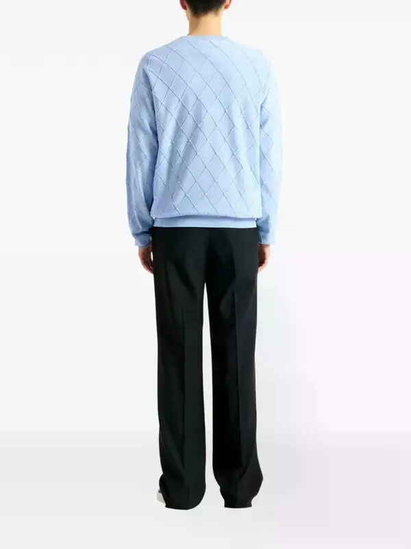 Balmain Cotton Quilted Jumper - Blue