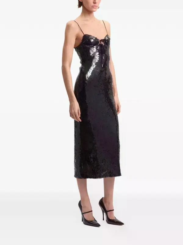 16Arlington Paillette-embellished Midi Dress - Brown