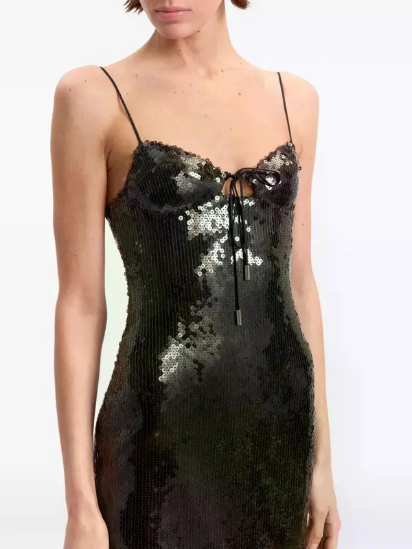 16Arlington Sequin Embellished Midi Dress - Brown
