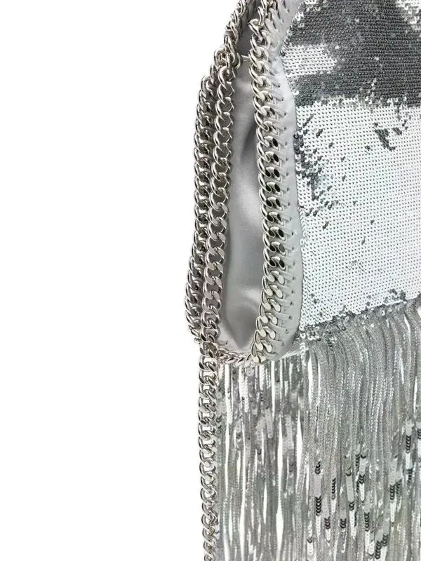 Stella McCartney Mini Falabella Fringed Tote Bag - Silver