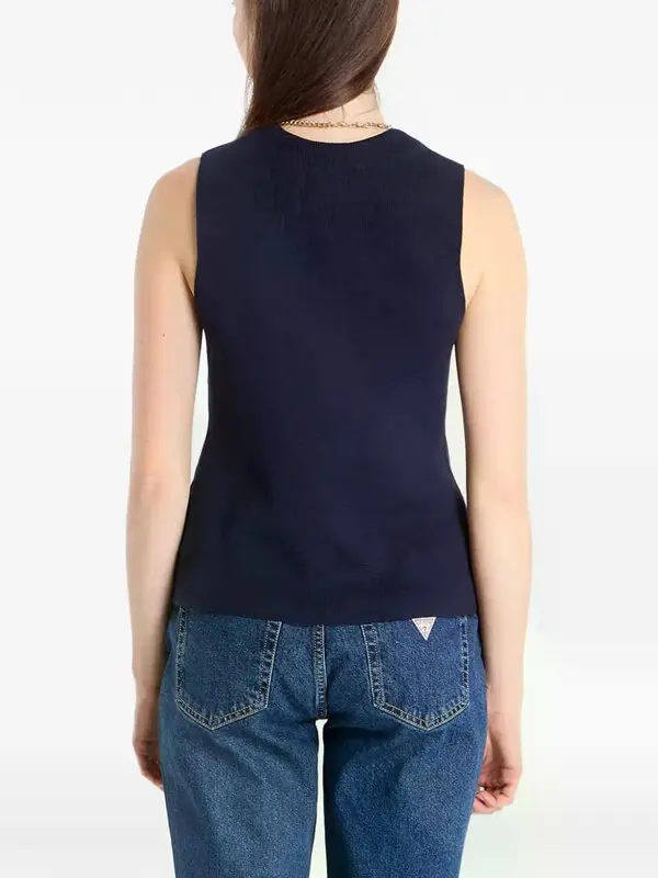 Tommy Hilfiger Logo-embroidered V-neck Waistcoat - Blue