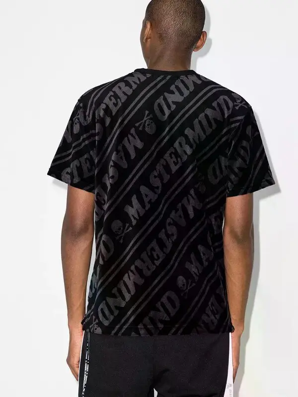 MASTERMIND WORLD Logo-print Velour T-shirt