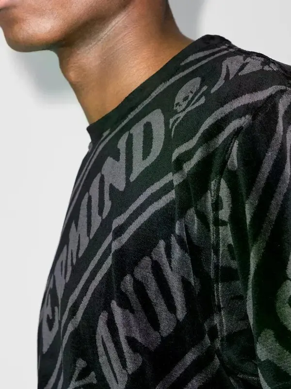 MASTERMIND WORLD Logo-print Velour T-shirt