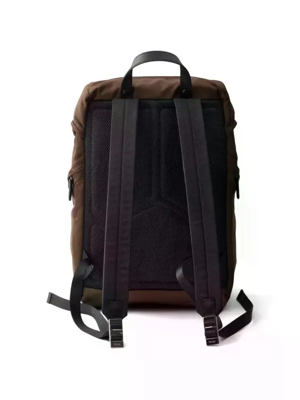 Prada Re-nylon Saffiano Leather Backpack - Brown