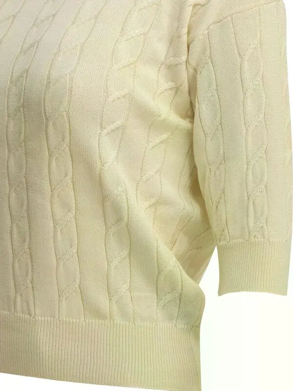 RAKKI Cable Knit Short-sleeve Sweater