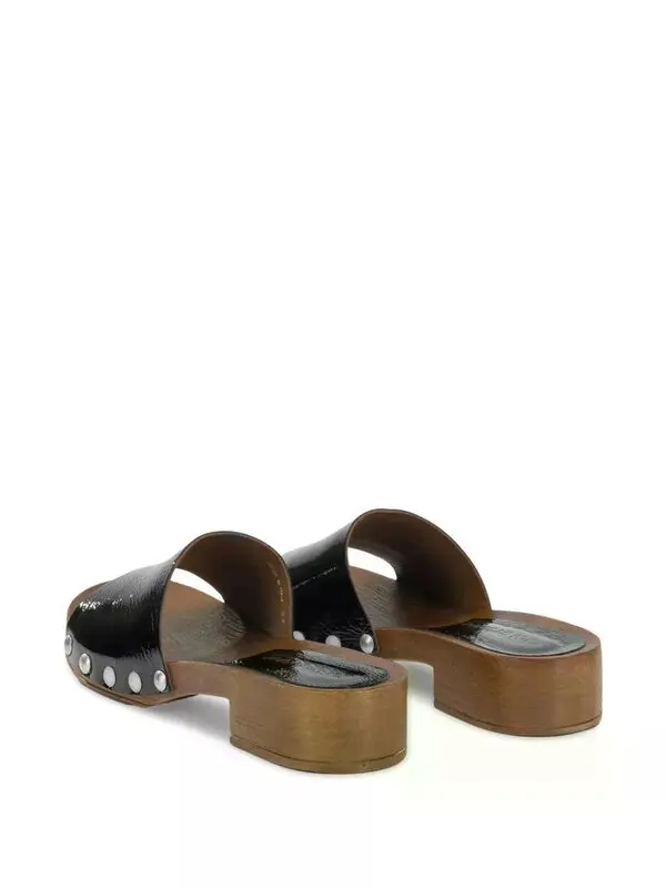 SUMMERY COPENHAGEN Studded Patent Leather Mules