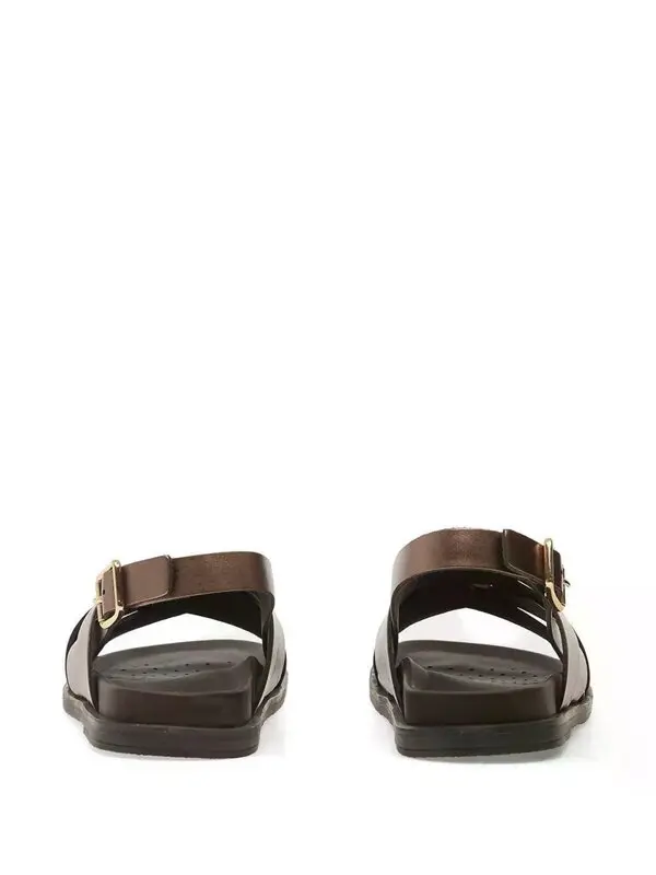 Geox Crossover Strap Slingback Sandals - Brown