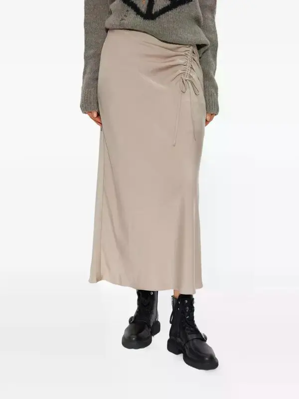 ALLSAINTS Ruched Drawstring Midi Skirt